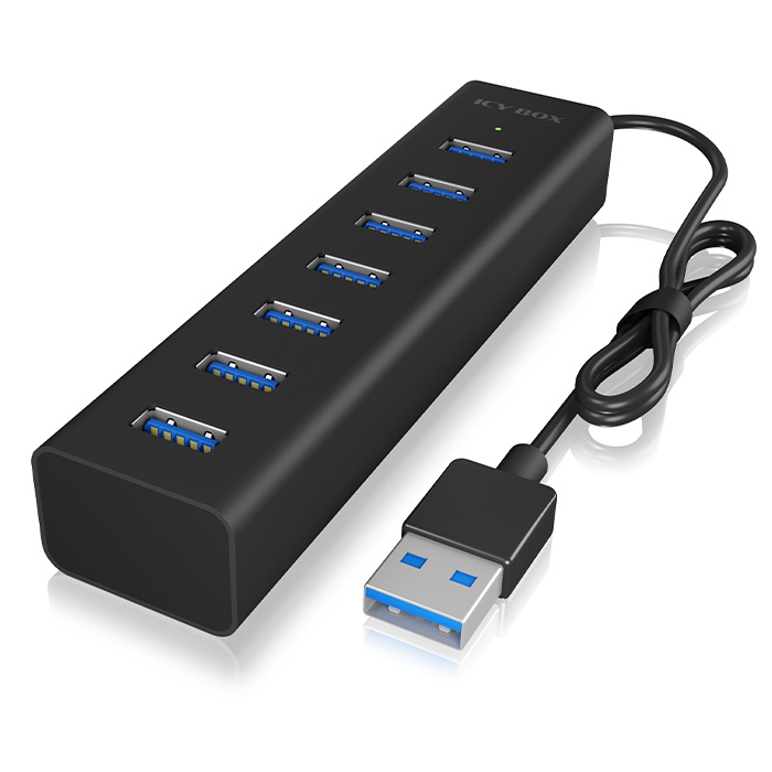 ICY BOX IB-HUB1700-U3 7-PORT HUB WITH USB TYPE-A INTERFACE AND POWER SUPPLY | Wisdom Stores